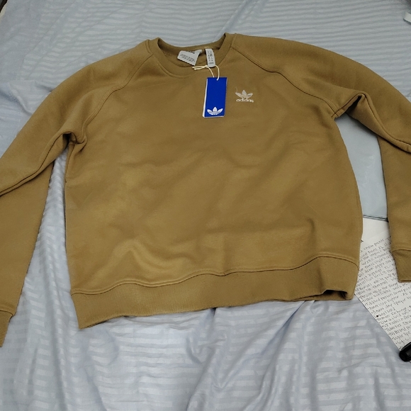 adidas | Sweaters | Adidas Mens Camel Crewneck Sweater | Poshmark